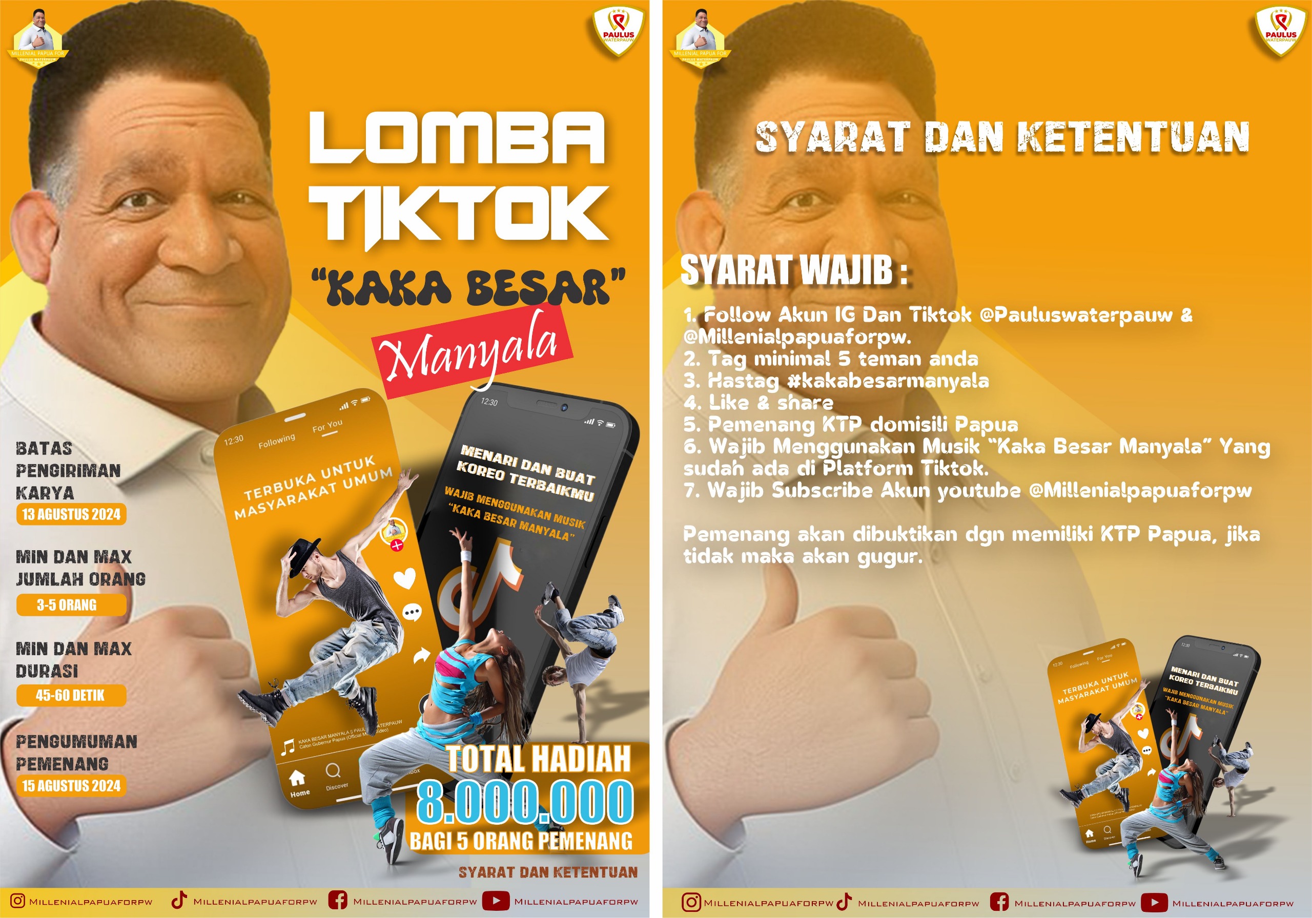 Kejutan Milenal Papua for PW, Lomba Tiktok Jingle Kaka Besar MANYALA ...